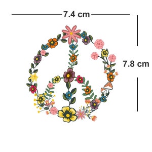 Floral Peace Iron on Transfers for Fabrics Hippie Floral Art - Etsy