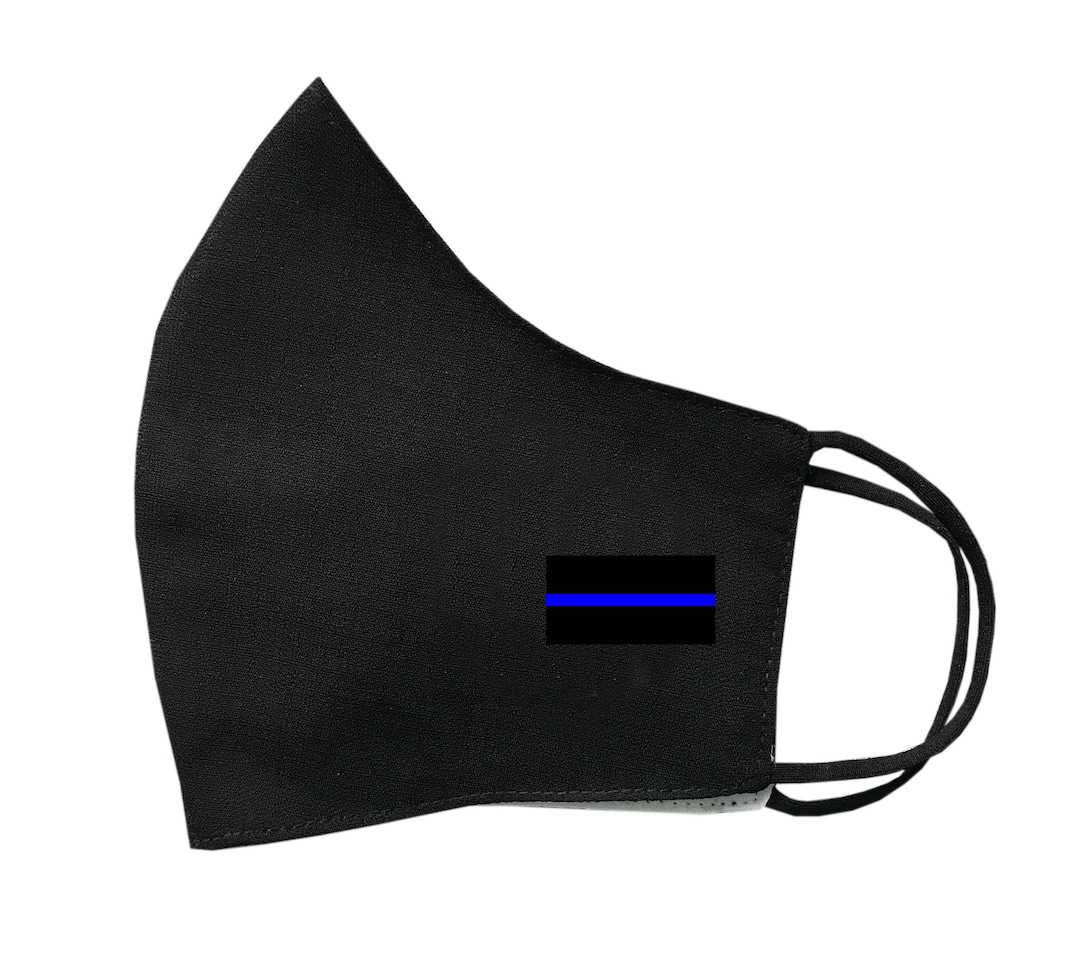 Thin Blue Line Face Mask Protective Covering Washable Reusable ...