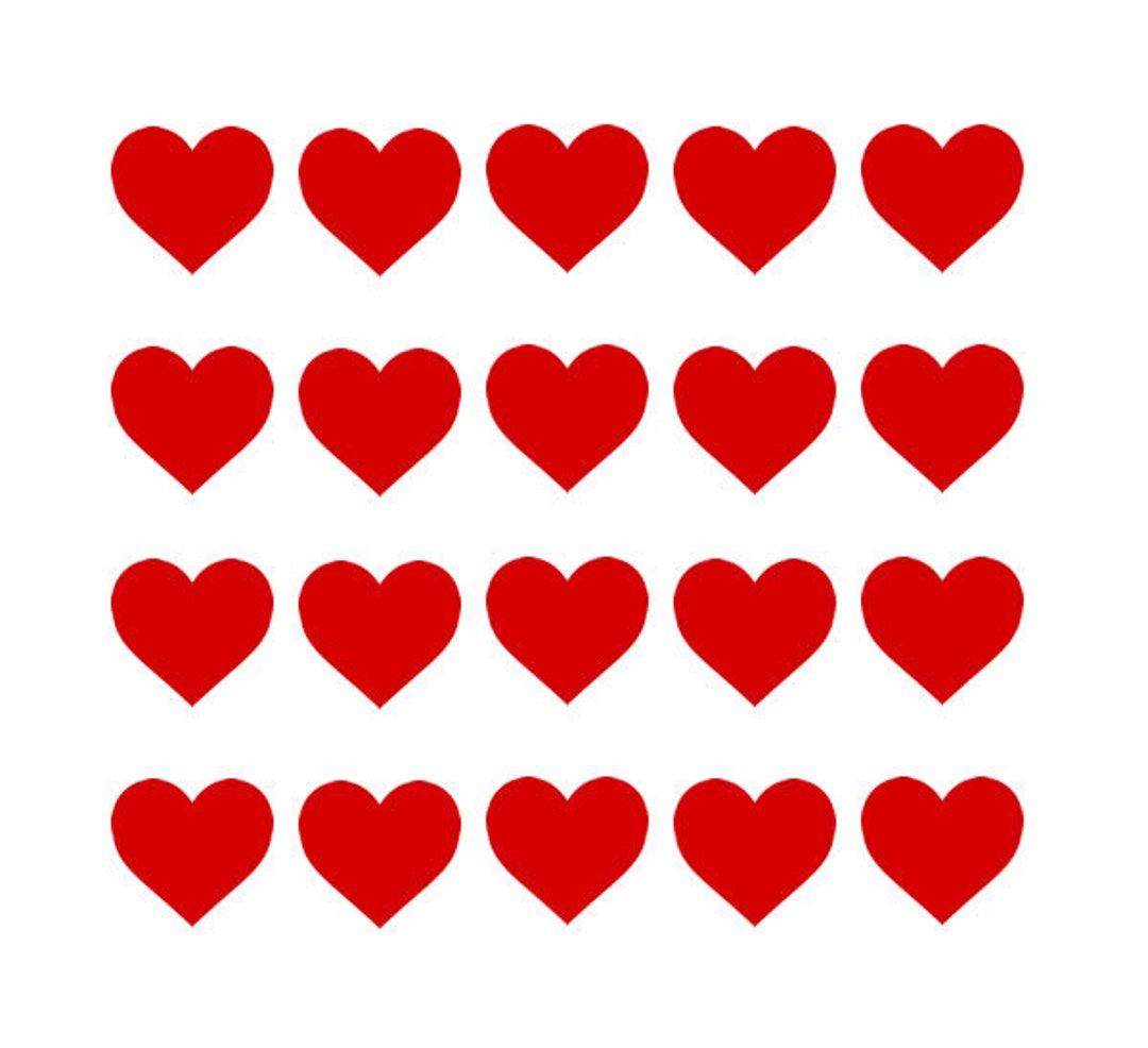 Set of 10 X Hearts Iron on Screen Print Transfers for Fabrics Machine ...