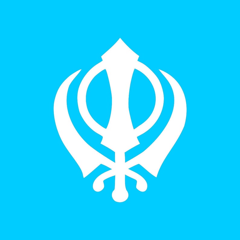 Set of 2 X Khanda Iron on Screen Print Patch for Fabric Machine ...