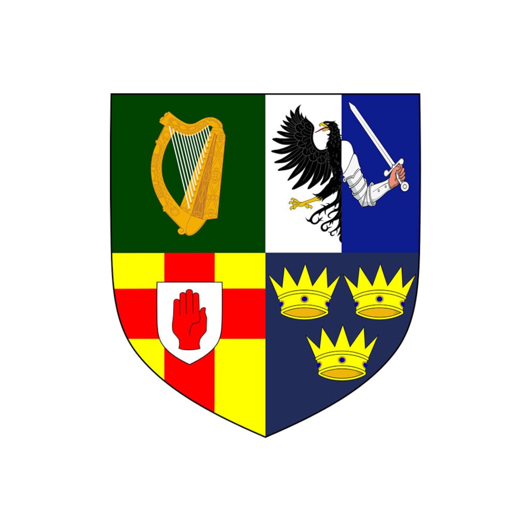 Irish Crest Iron on Transfer for Fabric Ireland Heraldry Coat of Arms ...