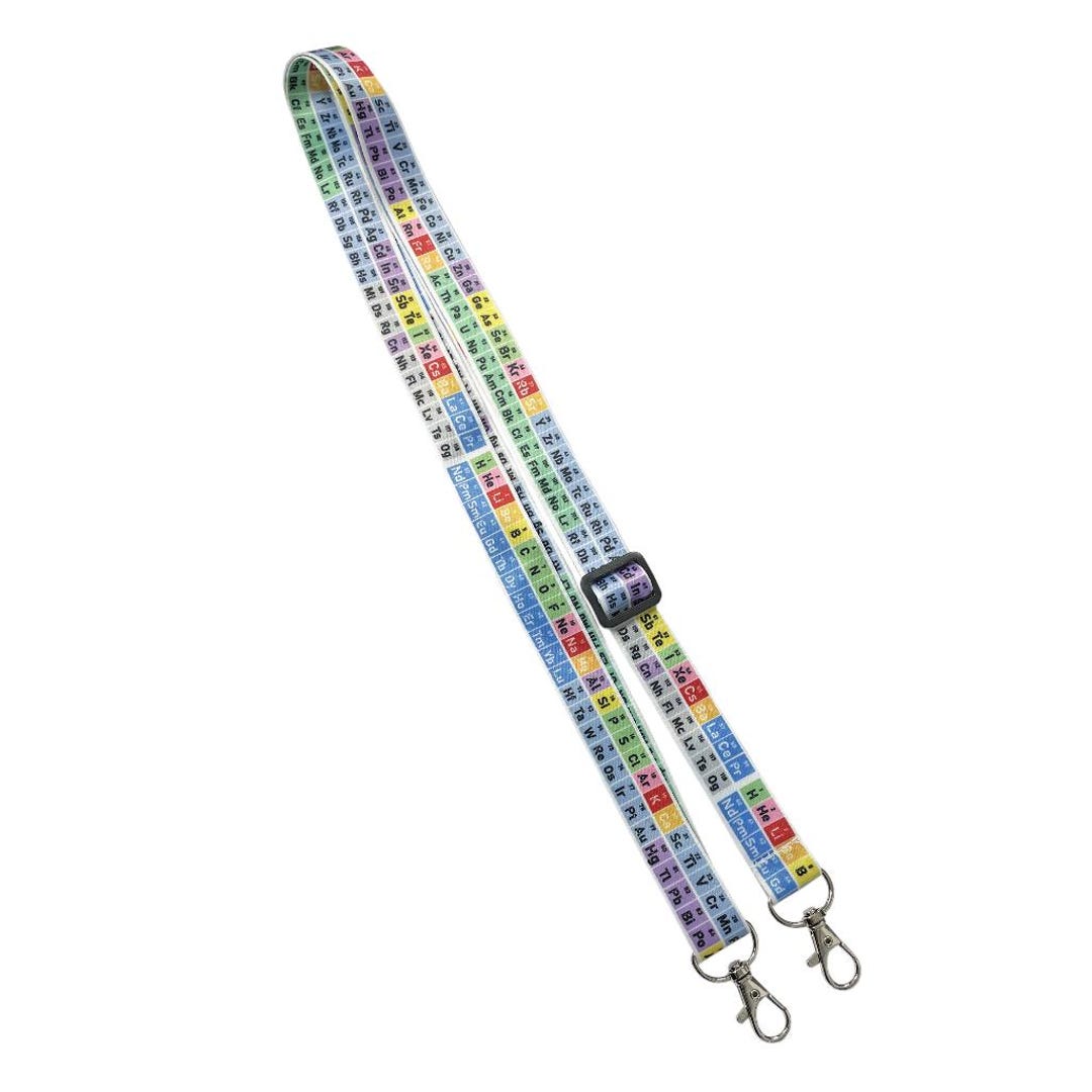Periodic Table DOUBLE CLIP Adjustable Lanyard Neck Strap ID Holder ...