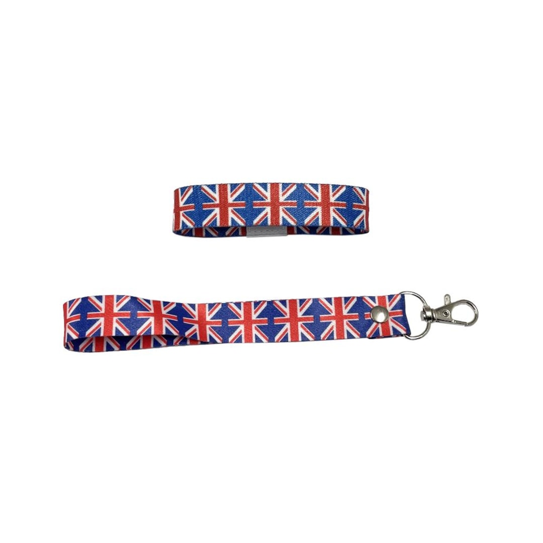 Set of UK Flag Elastic Wrist Band Wristband / Key Tag Gift Union Jack ...