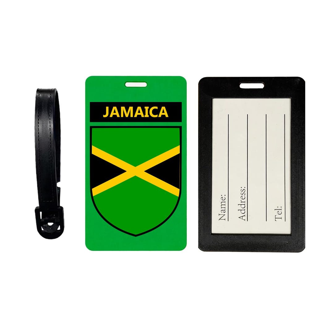 Jamaican Flag Crest Suitcase Tag –luggage Tag, Travel ID Team Jamaica ...