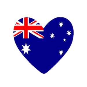 Australia Flag Heart Iron on Transfer for Fabric Australian Team ...