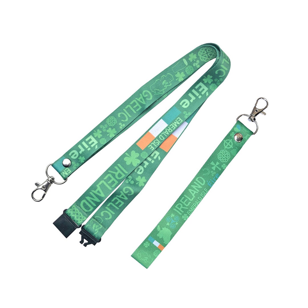 Ireland Lanyard & Key Tag SET - Irish Flag Shamrock Celtic Cross ...