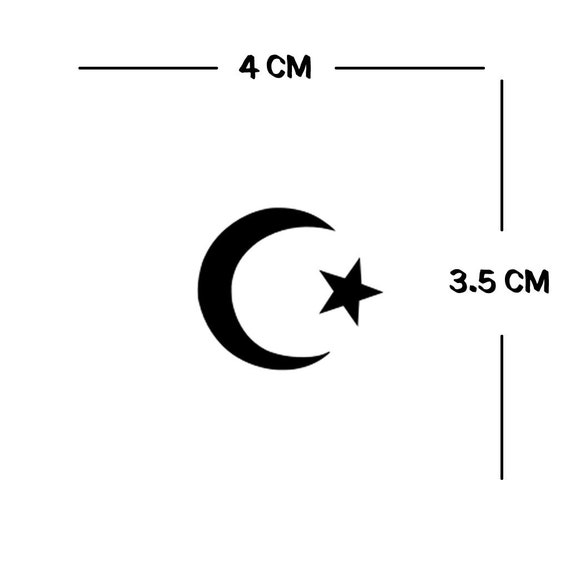 Islamic Crescent Moon Tattoos Set Of Monochrome Icons With Symbol Of