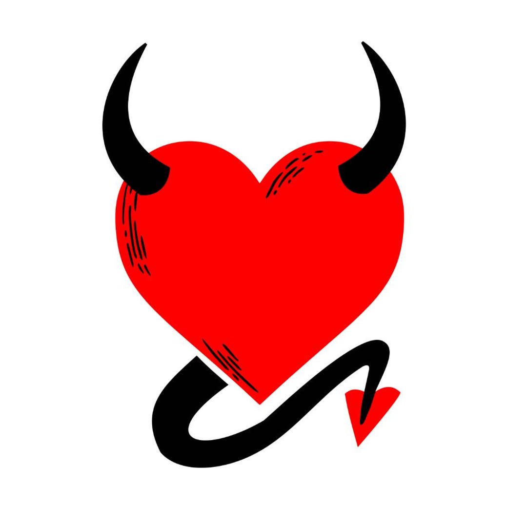 Devil Heart Horns TEMPORARY TATTOO Long Lasting Waterproof Demonic - Etsy