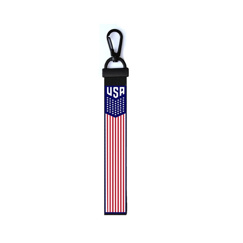 USA Flag Key Chain Keyring Luggage Tag Zipper Pull Bag UNITED STATES of ...