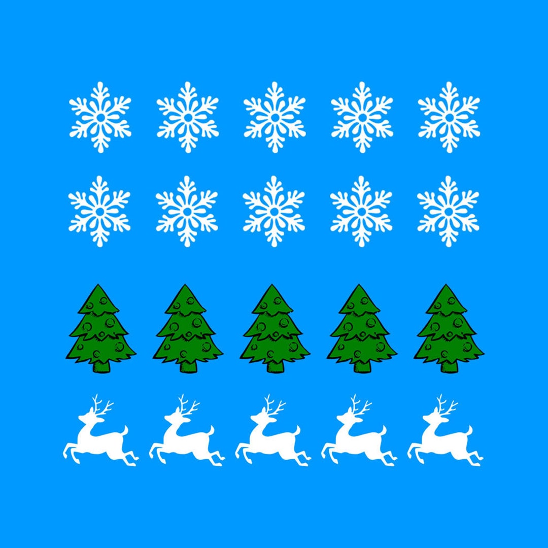 Set of 20 Christmas Tree DIY Iron on Screen Print Transfer for Fabrics ...