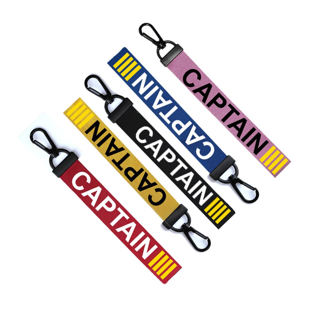 Captain Key Chain Key Ring Luggage Tag Commander Zipper Pull - Etsy
