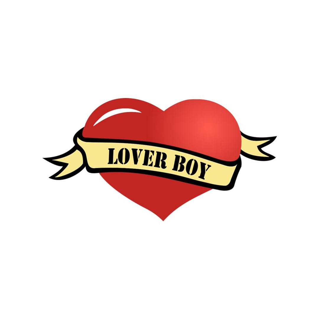 Lover Boy Small Heart Temporary Tattoo Eternal Love Valentine's Day - Etsy