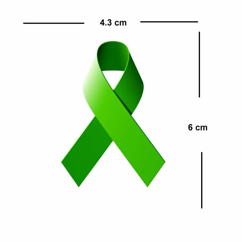 Set of 5 Green Ribbons Temporary Tattoo Waterproof Mental | Etsy