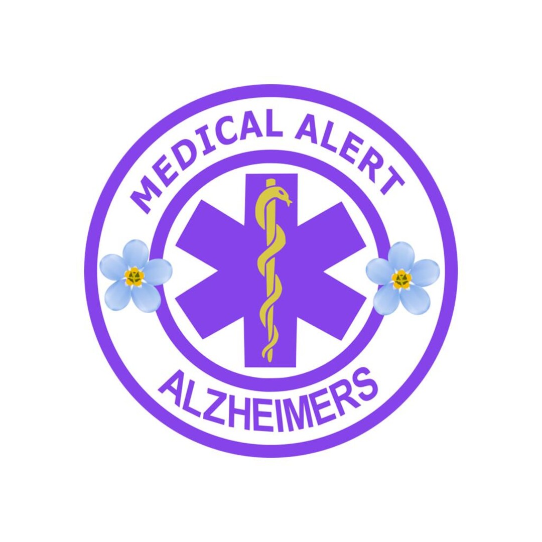 Medical Alert Alzheimer Iron on Transfer Patch for Fabrics Dementia ...
