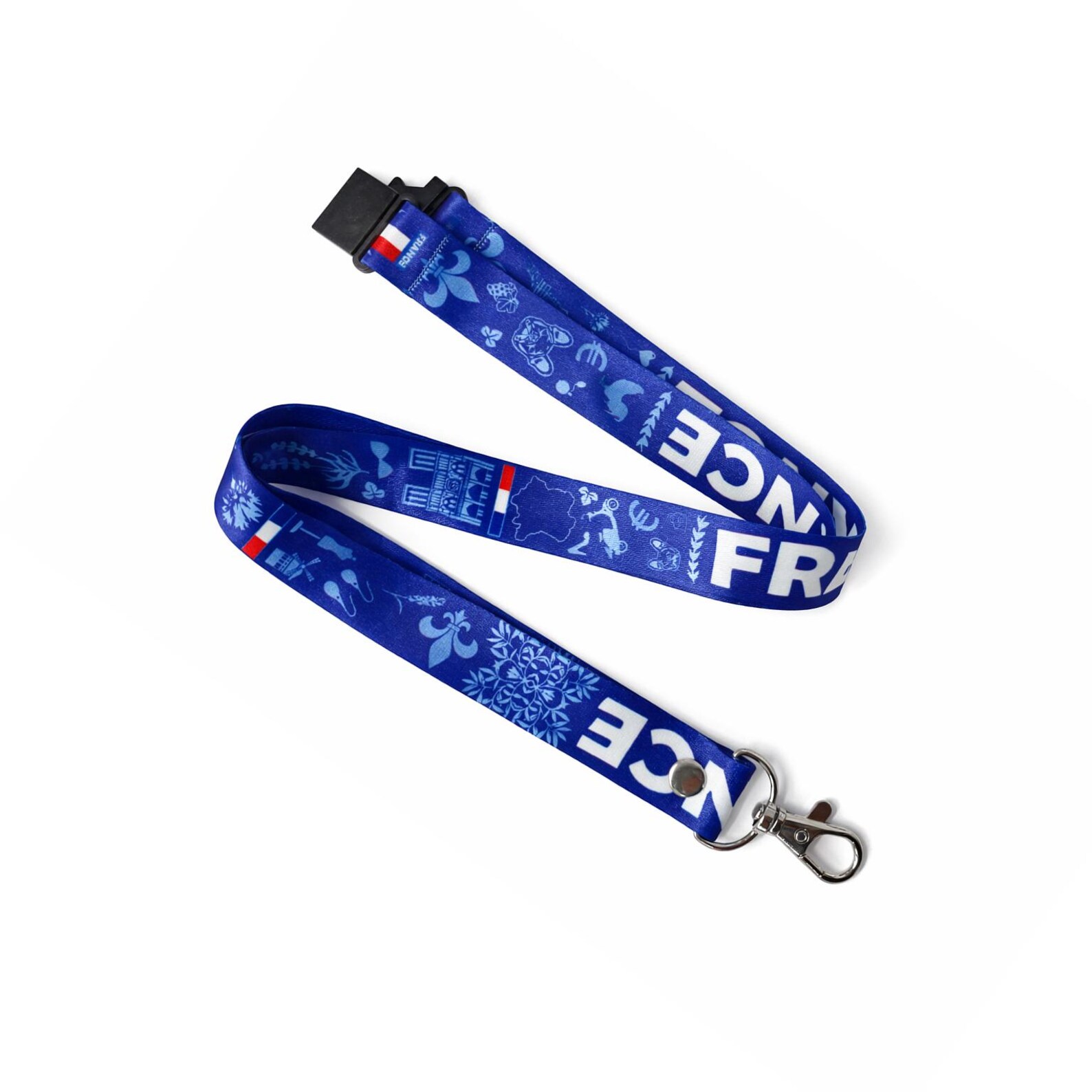 French Symbols Printed Lanyard - Neck Strap, France, French Day Eiffel ...