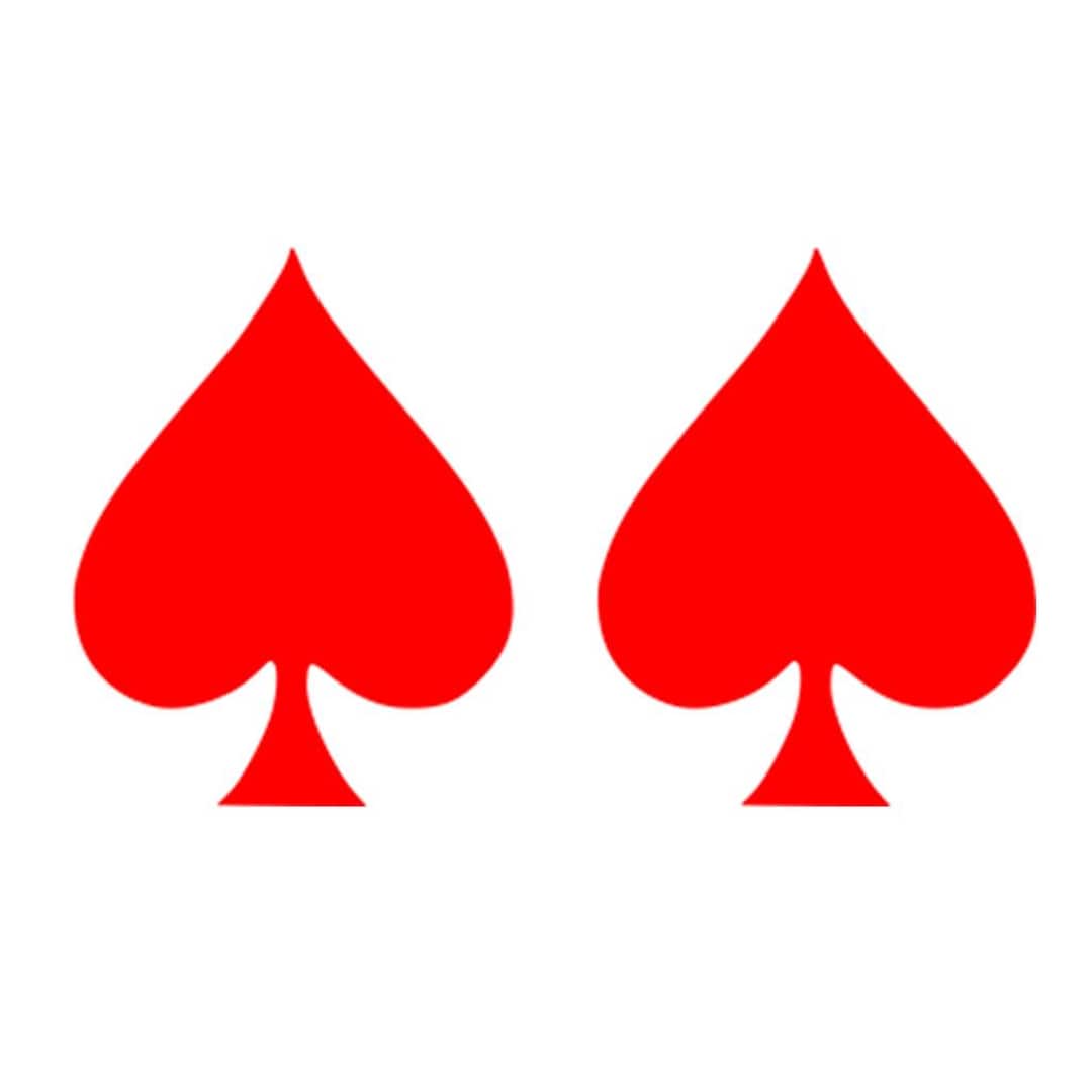 2 X RED Spades Temporary Tattoo Neck Face Arm Hand Body Art Ace of ...