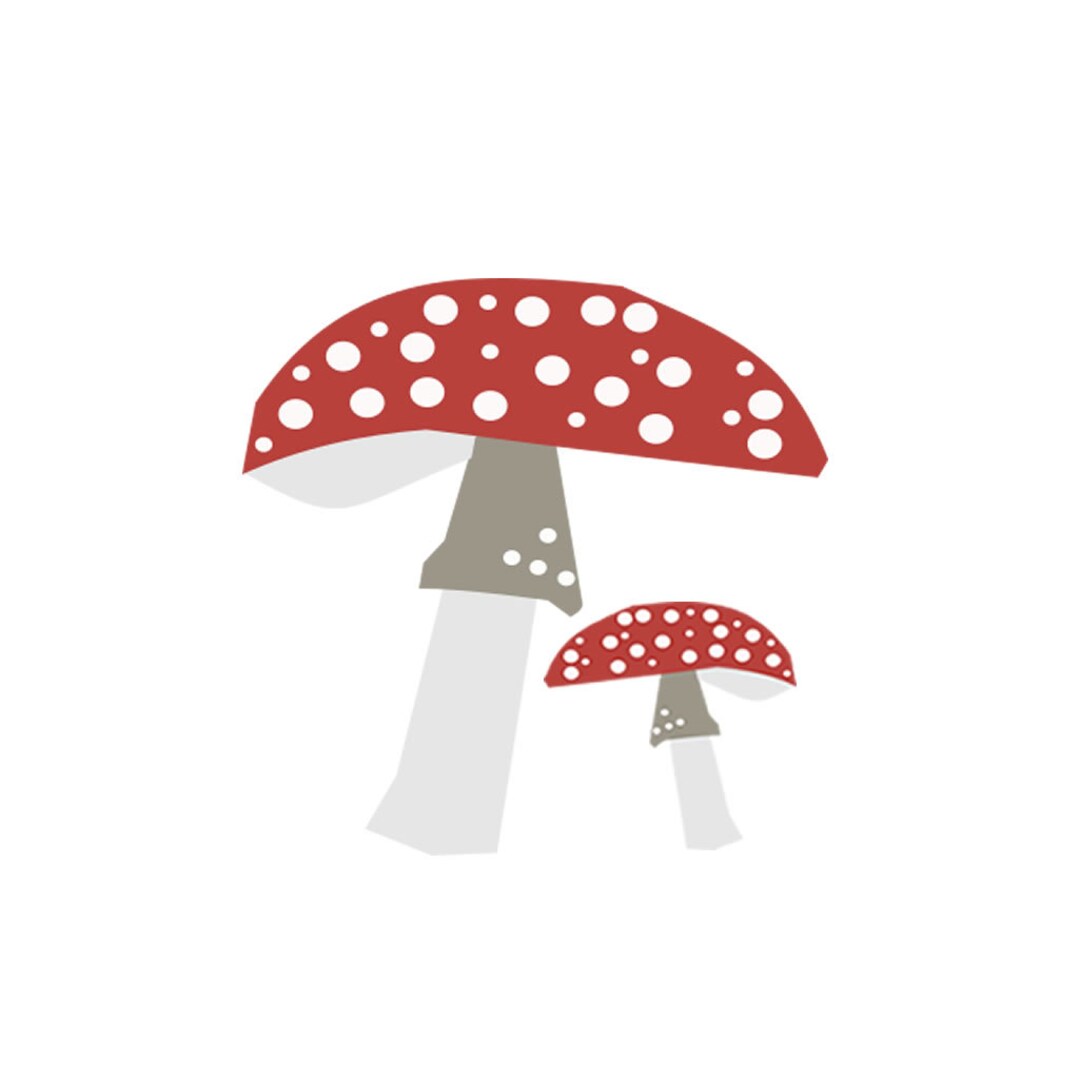 Set of 2 Mushroom Print Iron on Screen Print Transfers for Fabrics ...