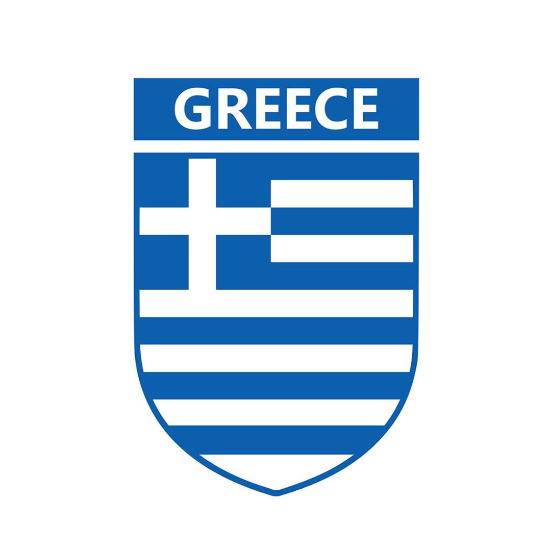 Greece Team Crest Iron on Screen Print Transfers for Fabrics Machine ...