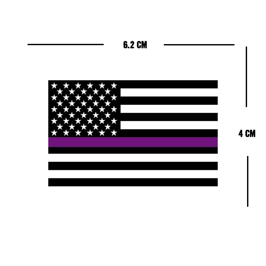 Set of 2 x Thin Purple Line Flag Iron on Screen Print | Etsy