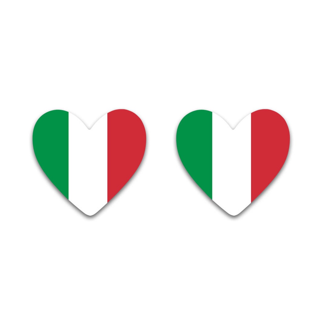 2 X ITALY Flag Heart Temporary Tattoo ITALIAN Team Support - Etsy