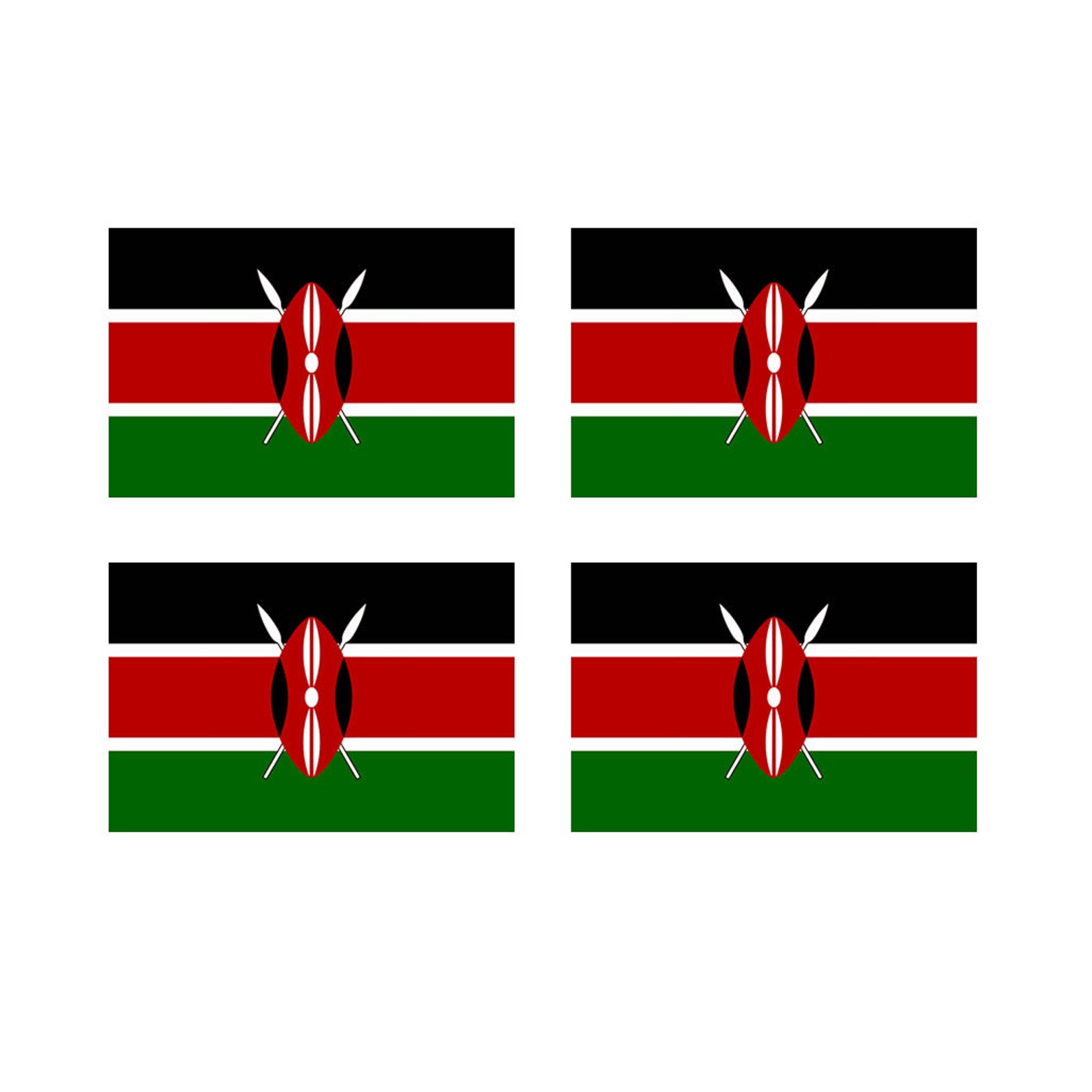 Set of 4 X Kenya Flag Temporary Tattoo Waterproof Kenyan Team Africa - Etsy