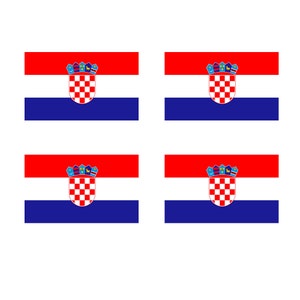 4 X Croatia Flag Iron on Screen Print Fabric Applique Machine Washable ...