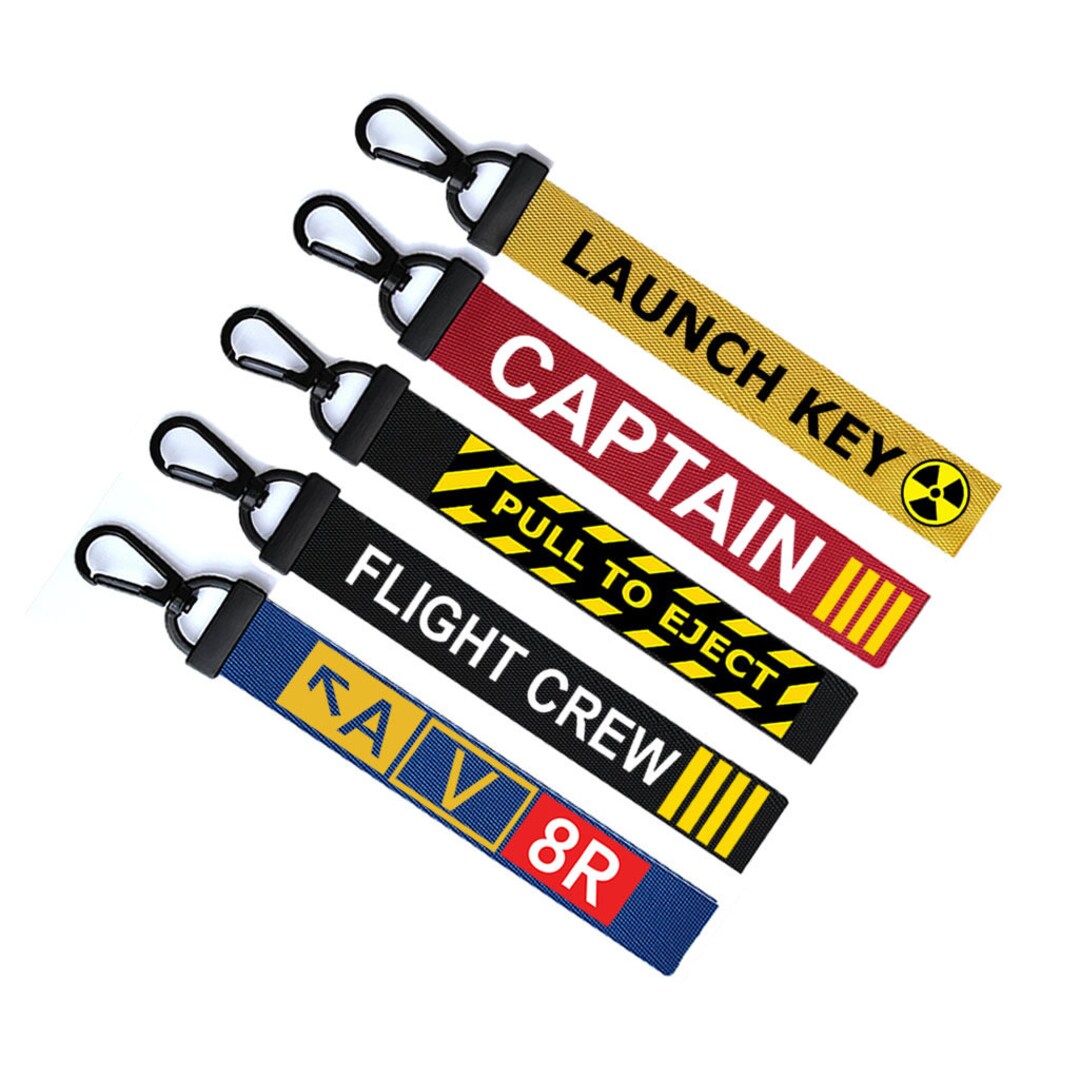 Set of 5 X Flight Crew Key Chain Keyring Luggage Tag Zipper Pull Bag ...