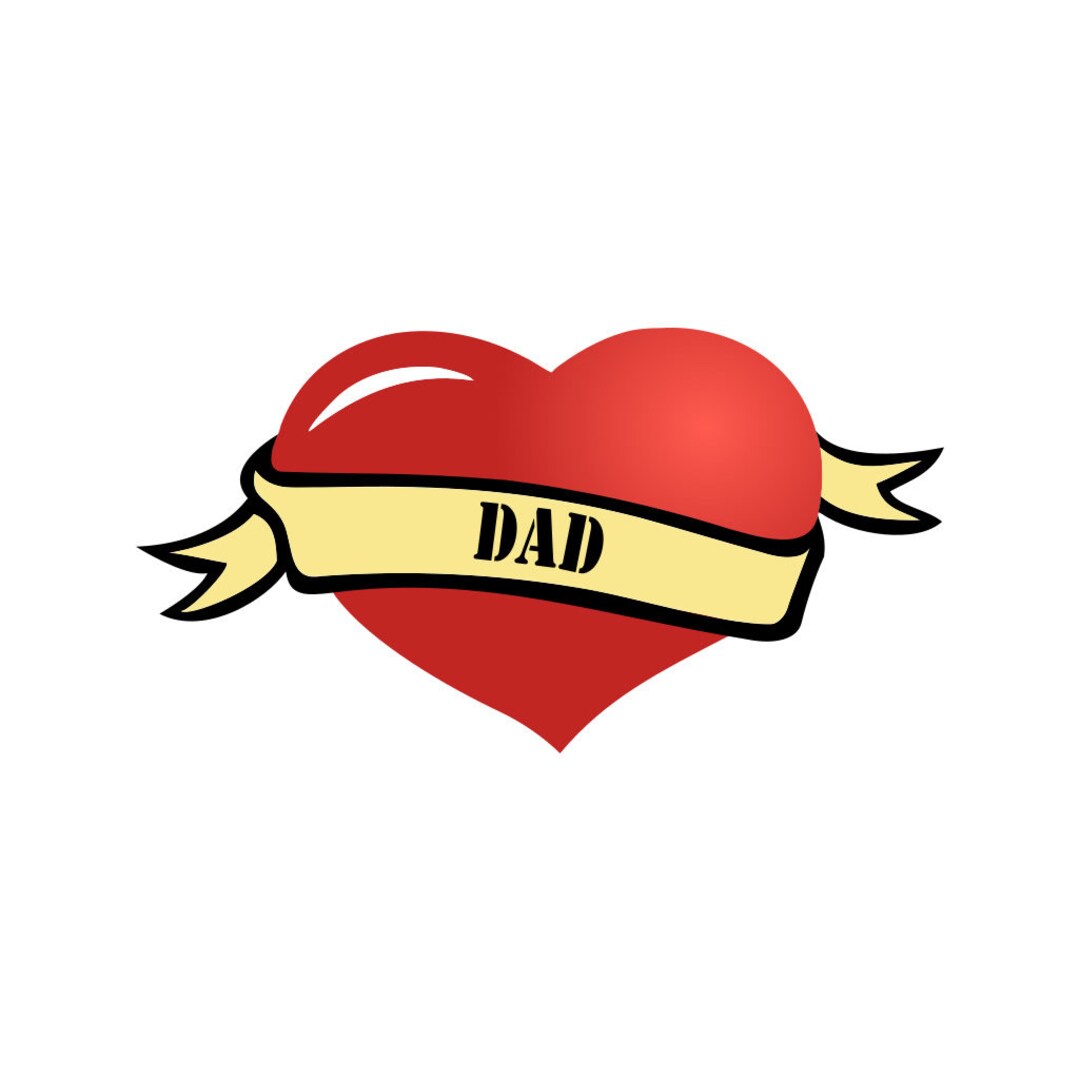 Dad Heart Temporary Tattoo Daddy Love Father's Day Gift Father - Etsy