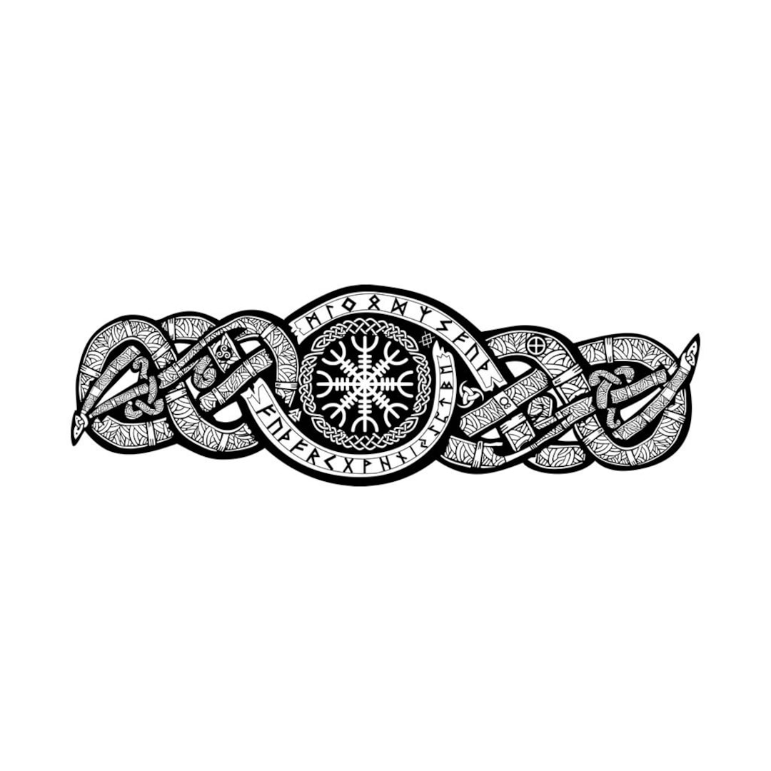 Viking Icelandic Symbol SEMI PERMANENT Tattoo Waterproof Lasts 1 Week ...