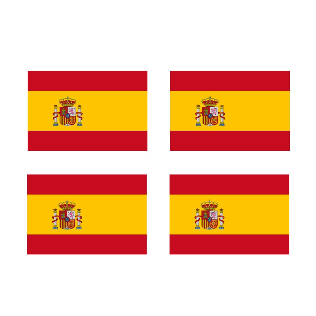 Set of 4 X Spanish Flag Iron on Screen Print Transfers for Fabrics Machine Washable Spain Flag ...