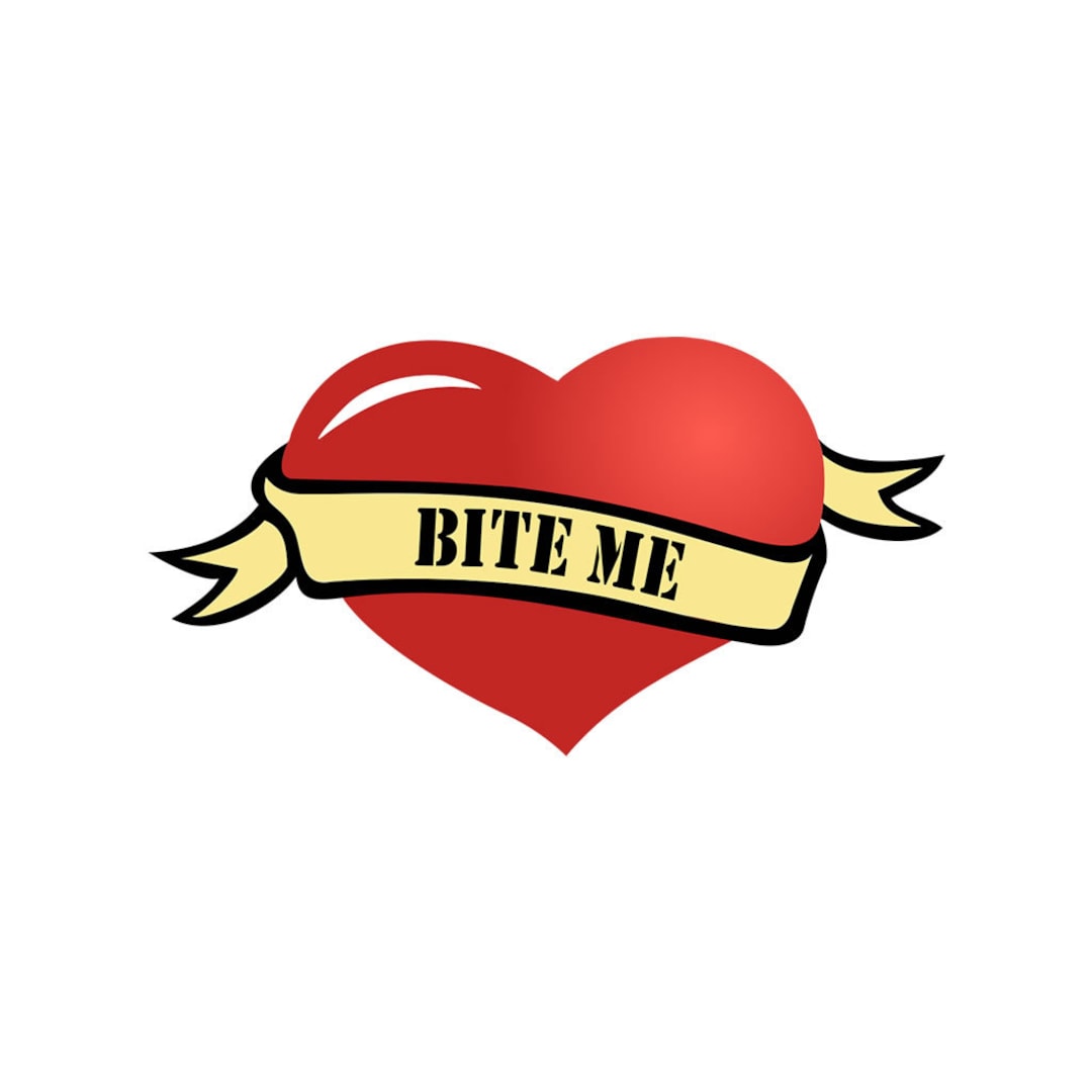 Bite Me Heart Temporary Tattoo Waterproof Playful Raunchy Naughty ...