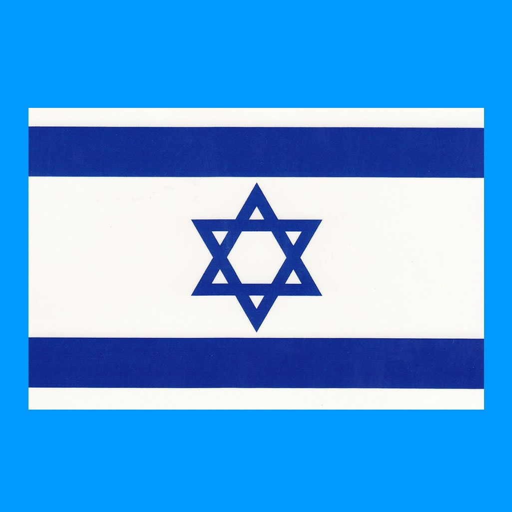 Set of 2 Israel Flag Iron on Screen Print Transfers for Fabrics Machine ...