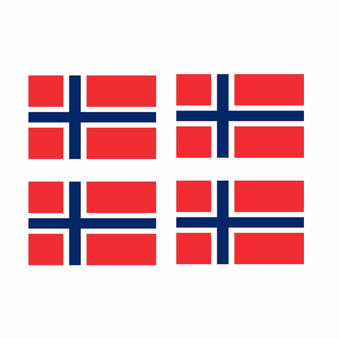 Set of 4 Norway Flag Iron on Screen Print Transfers for Fabrics ...