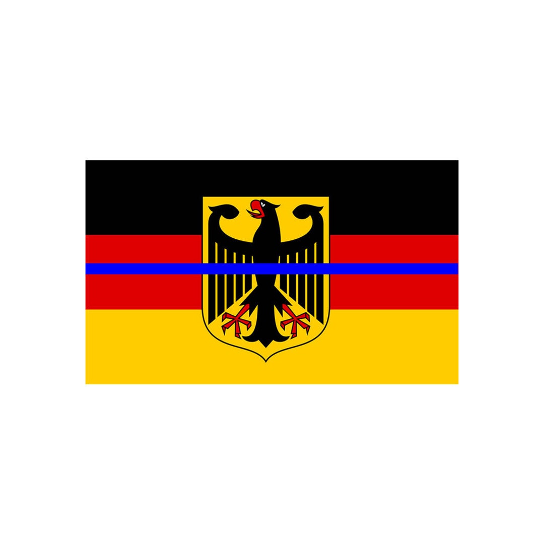 GERMANY Thin Blue Line Flag Iron on Screen Print Transfers for Fabrics ...