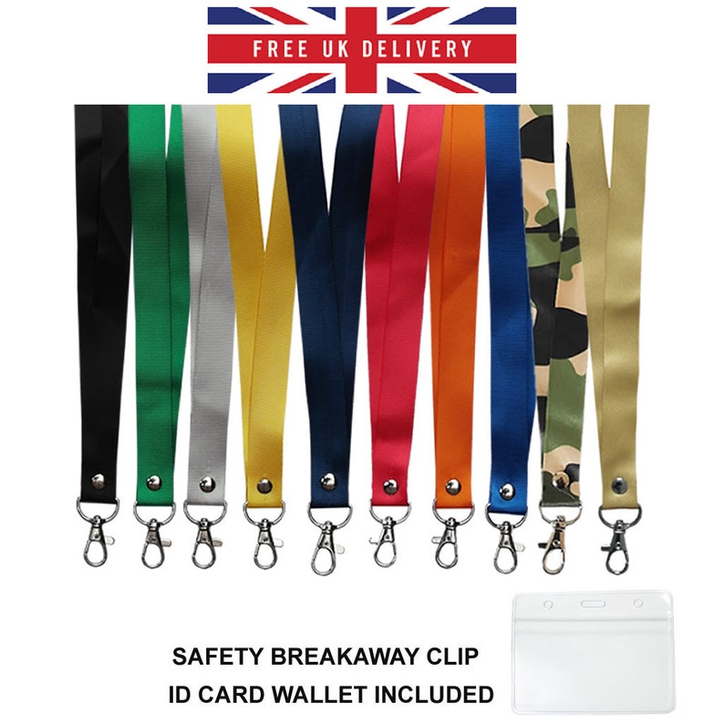 Plain Lanyard Neck Strap ID HOLDER Included Safety - Etsy