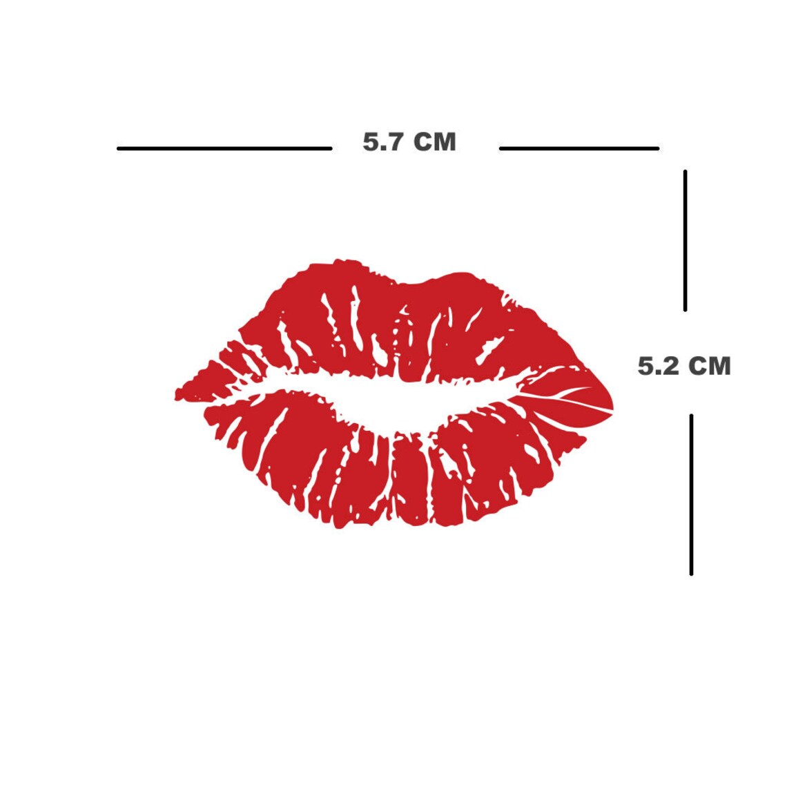 Set of 2 X Red Lips TEMPORARY TATTOO Love Kiss Mark Valentines - Etsy UK