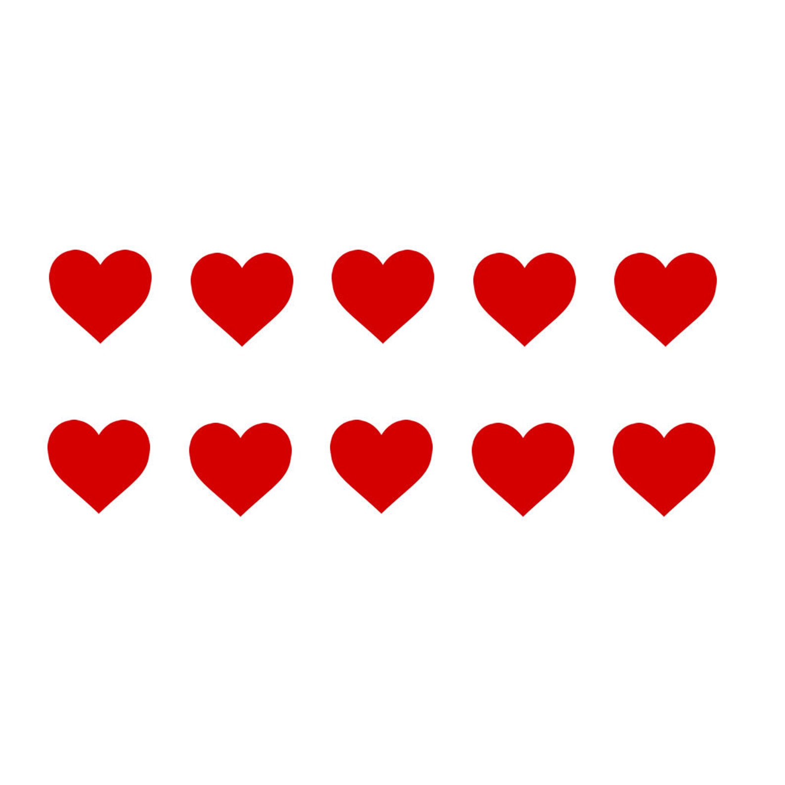 Set of 10 Heart TEMPORARY TATTOO Waterproof Love Valentine's Day Hearts ...