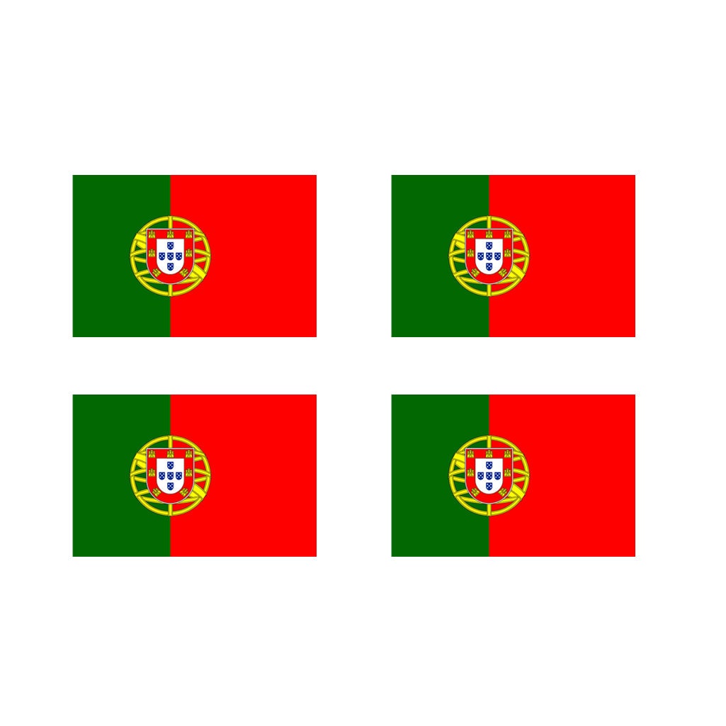 Set of 4 X Portugal Flag Iron on Screen Print Transfers for Fabrics ...
