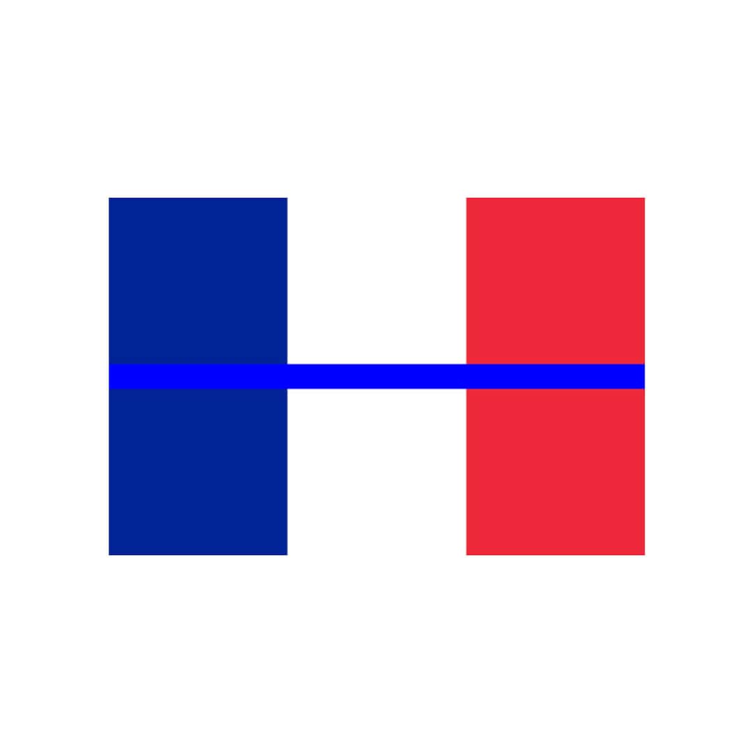 France Thin Blue Line Flag Iron on Screen Print Transfers for Fabrics ...