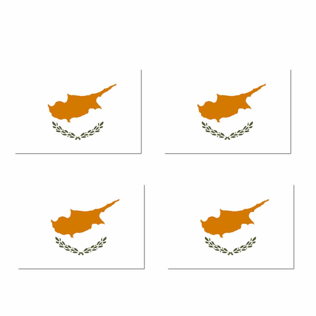 Set of 4 Cyprus Flag Iron on Screen Print Transfers for Fabrics Cypriot ...