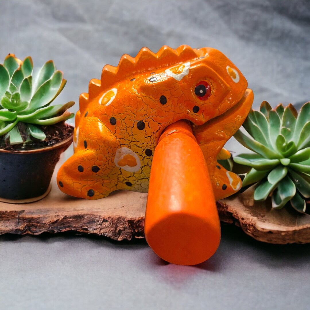 Small Orange Frog Musical Percussion Instrument/personalized Frog - Etsy