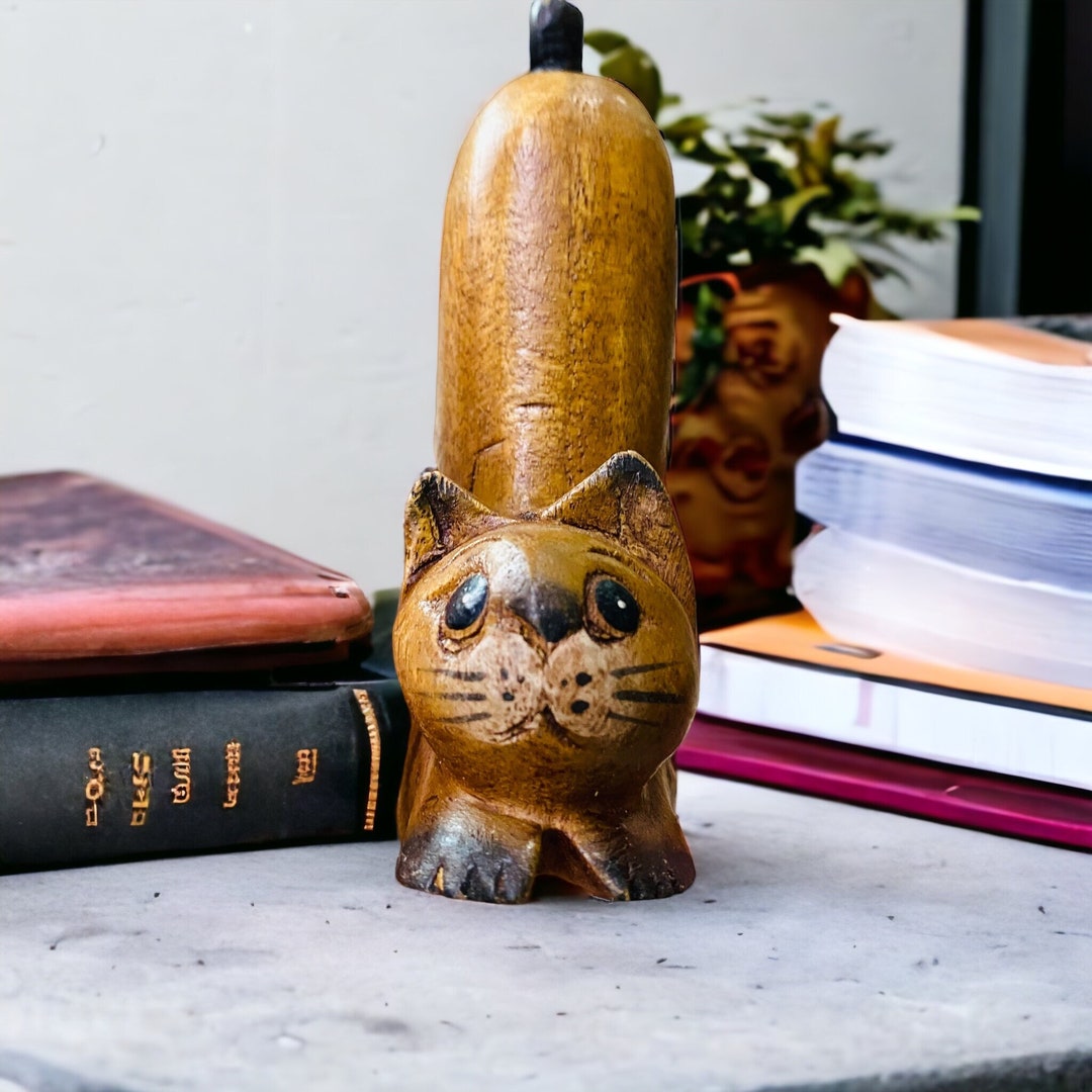 Musical Wooden Cat Whistle Instrument Noise Maker Handmade Figurine - Etsy