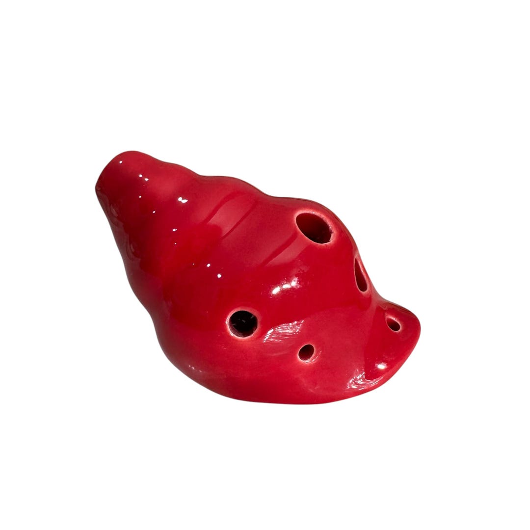 Handcrafted Red Seashell Ceramic Ocarina – Musical Instrument - Etsy