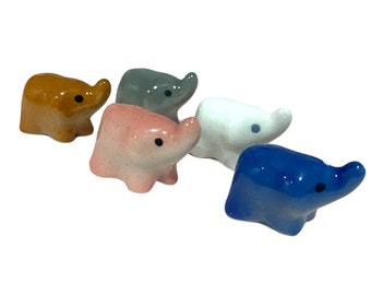 Miniature Elephant, Ceramic Elephant, Ceramic Animal, Miniature Animal ...