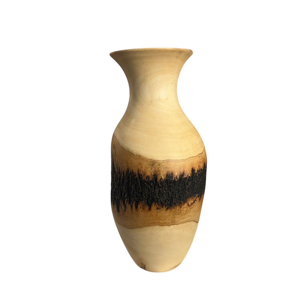 Large Wooden Bark Texture Vase Decor - Etsy