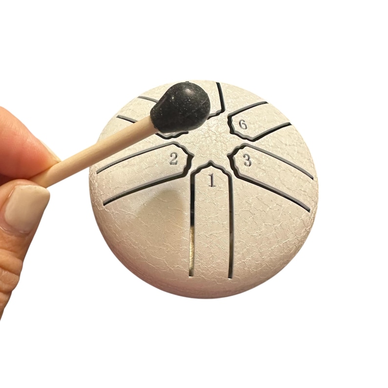 Mini Steel Rain Drum – 3-inch White Edition With Mallet - Etsy