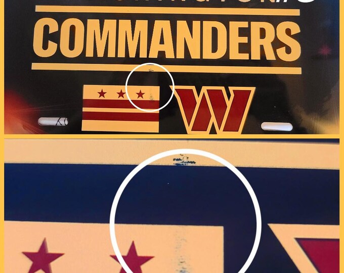Washington Commanders License Plate Frame (SMALL INK MISTAKE ...
