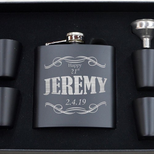 Personalized Birthday Flask Set. Happy 21st. Custom Flask. - Etsy