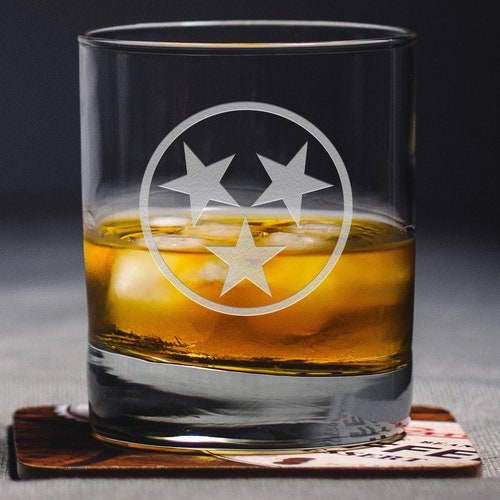 Tennessee Whiskey Glass Tennessee Rocks Glass Stars - Etsy