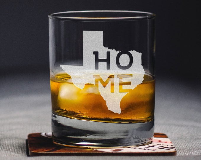Texas Rocks Glass Texas Whiskey Glass Texas Glass Texas - Etsy